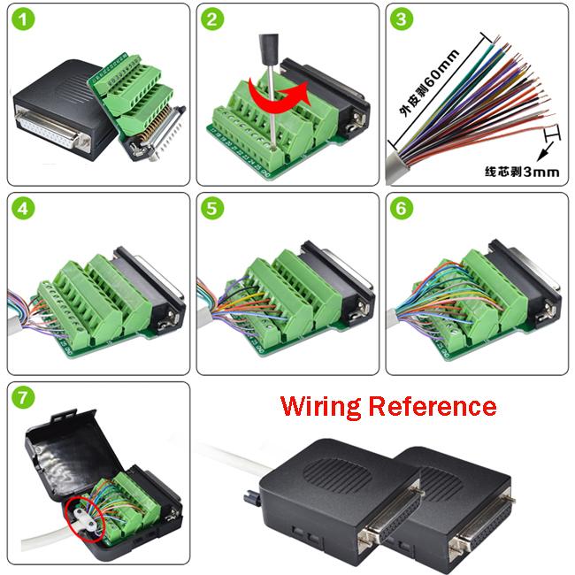 DB25 D Sub 25 Pin Terminal Blocks Connectors Adapter
