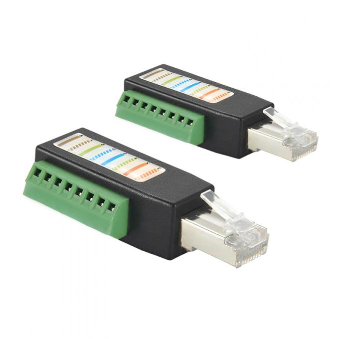 RJ45 Network Plug Male Connector to 8 pin Screw Terminal Blocks Adapter ...