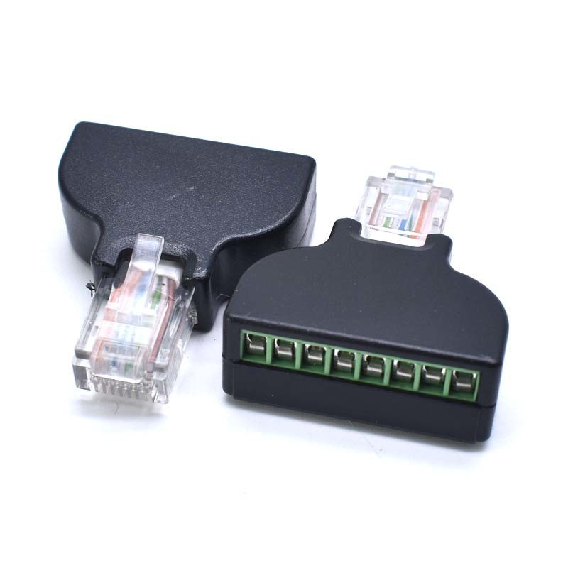 RJ45 Male 8P8C to 8 Pin Screw Terminal Block Adapter for CCTV Video ...