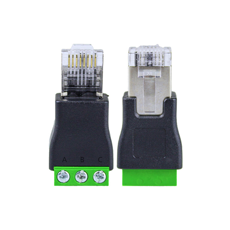RJ45 Male to RS485 3 Pin Screw Terminal Adapter Connector Splitter