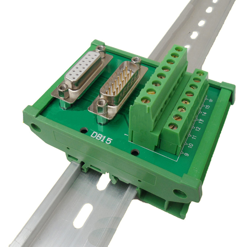 DB15 D Sub 15 Pin Male Female Dual Connectors Terminal Block Wiring ...